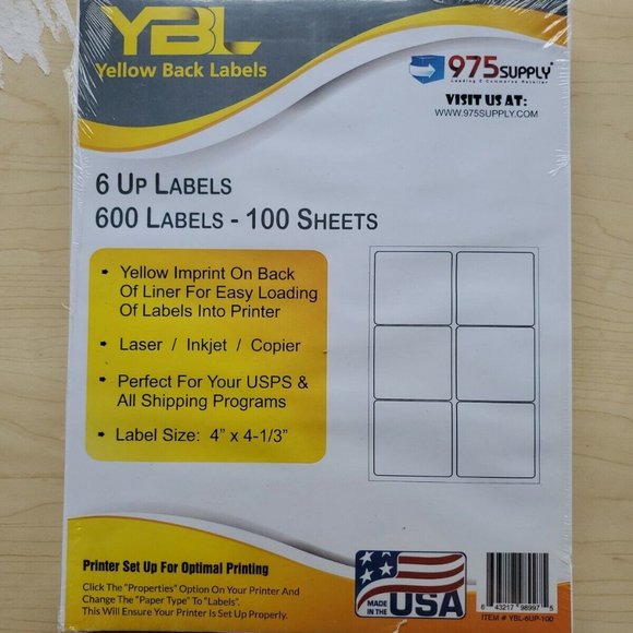 YBL | Office | New Ybl Labels 0 Sheets 4x4 13 Laser Inkjet Copie | Poshmark